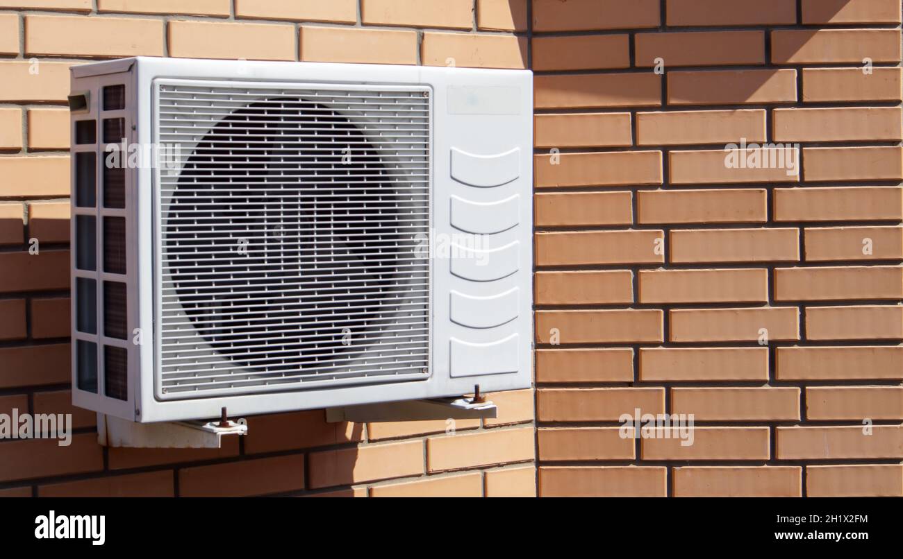 Close-up shot of a modern climate control unit against the background ...