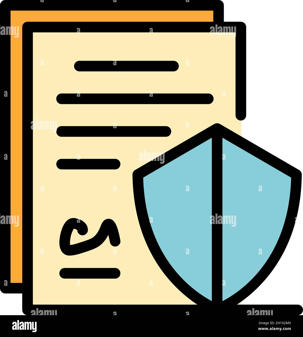 Paper shield justice icon. Outline paper shield justice vector icon ...