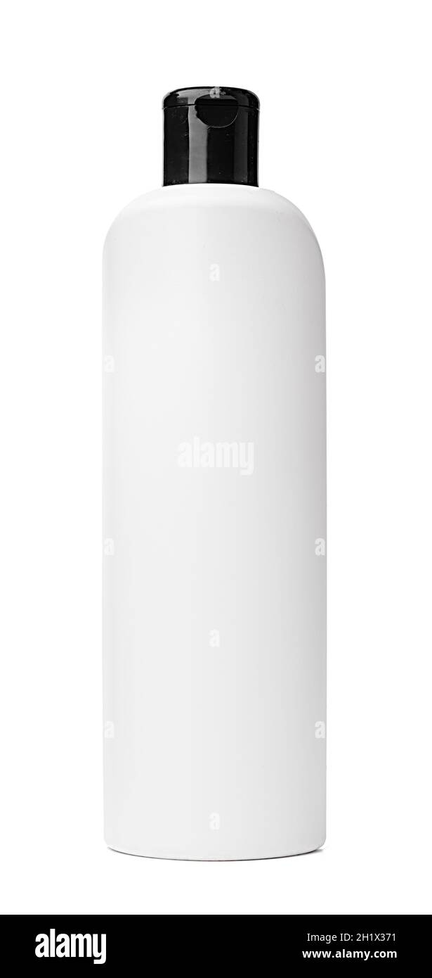 White plastic bottle of washing liquid isolated on white background ...