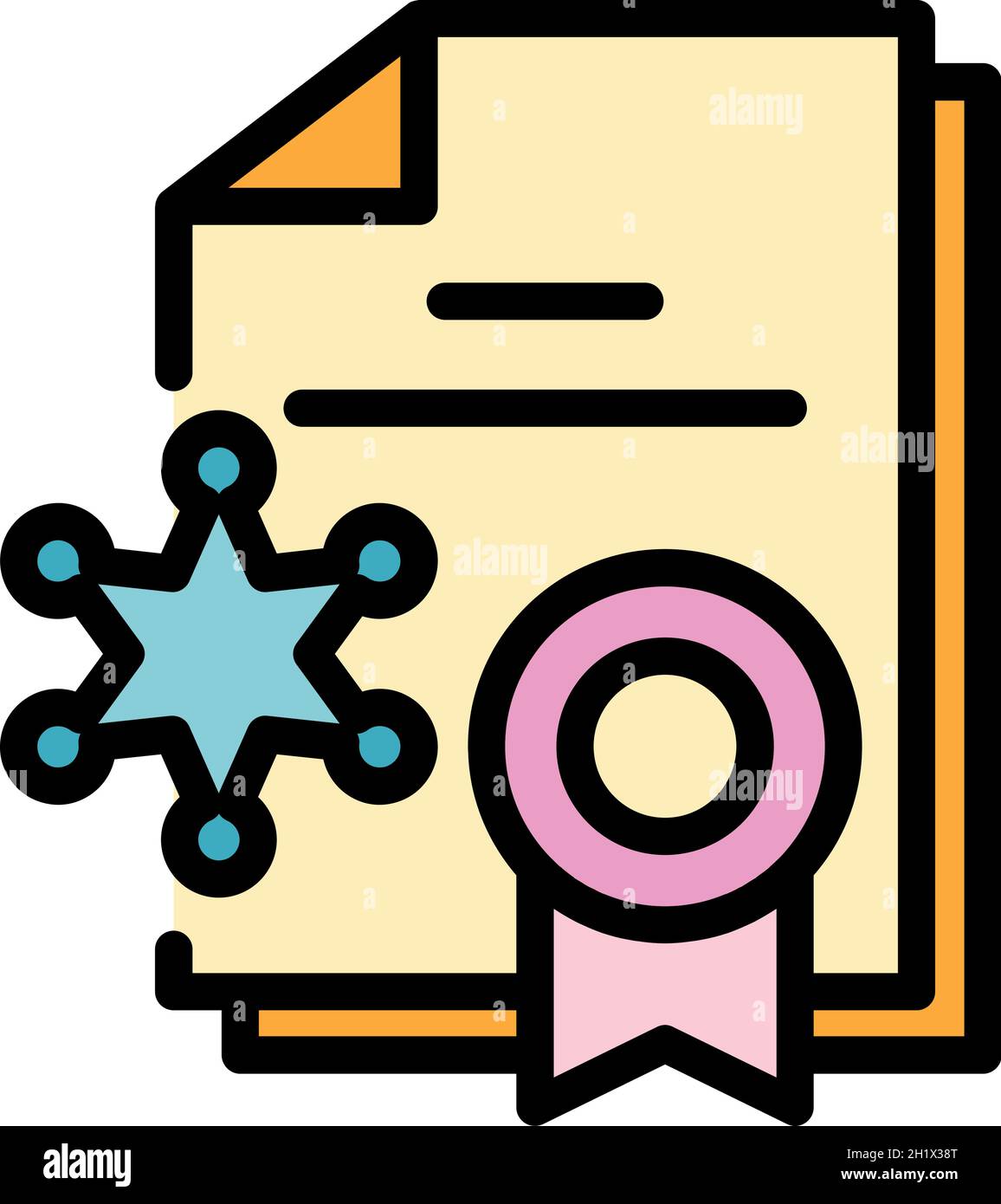 Legal papers icon. Outline legal papers vector icon color flat isolated ...