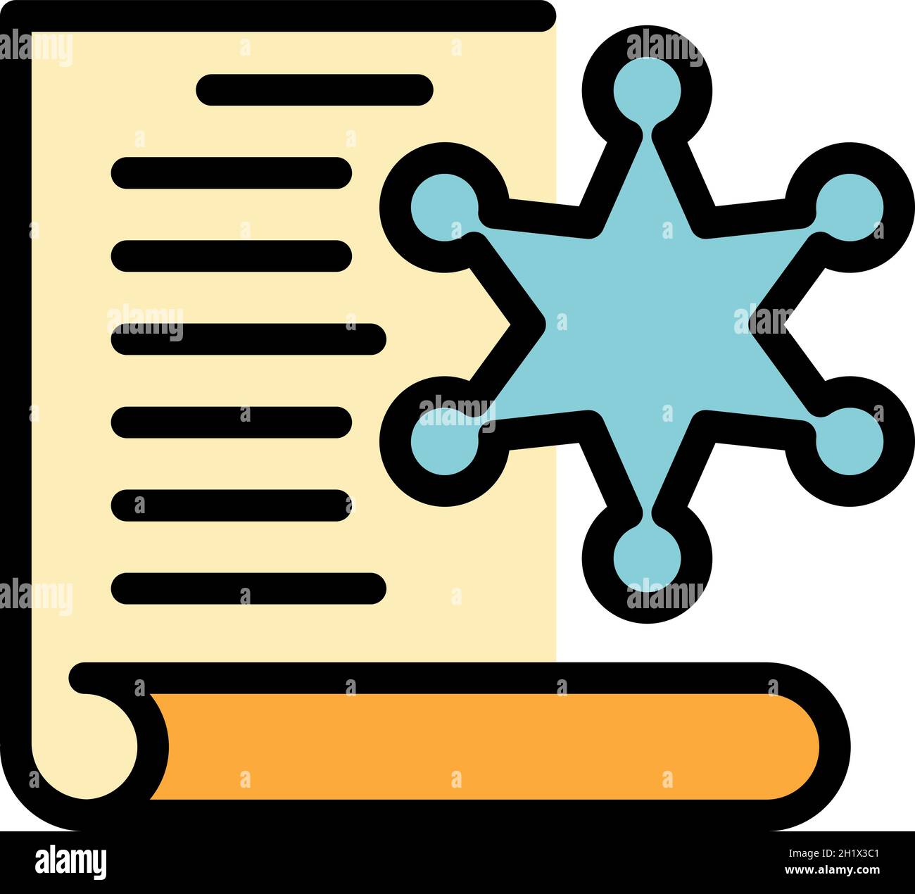 Court justice document icon. Outline court justice document vector icon ...