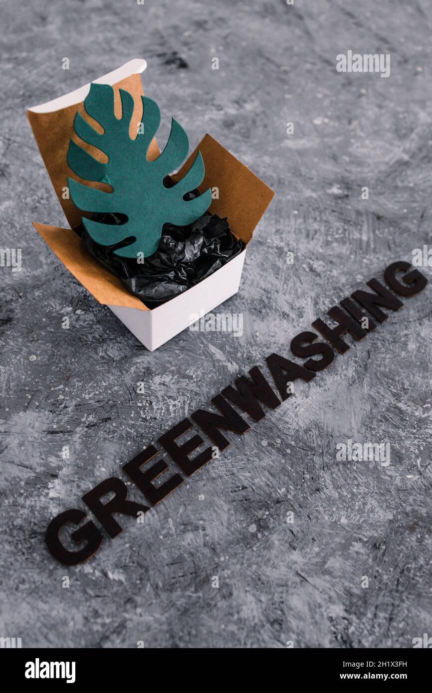 greenwashing and companies pretending to be sustainable conceptual ...