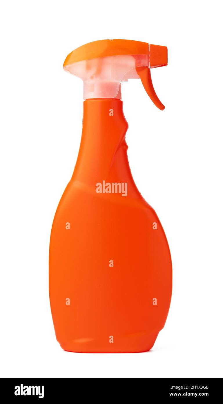 Orange plastic bottle of liquid detergent isolated on white Stock Photo ...