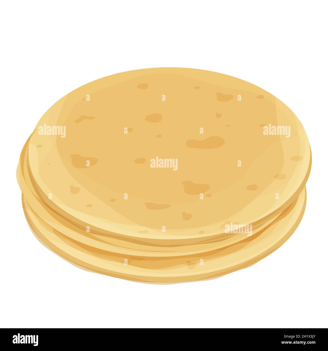 Pita bread, tortilla detailed and colorful in cartoon style isolated on ...
