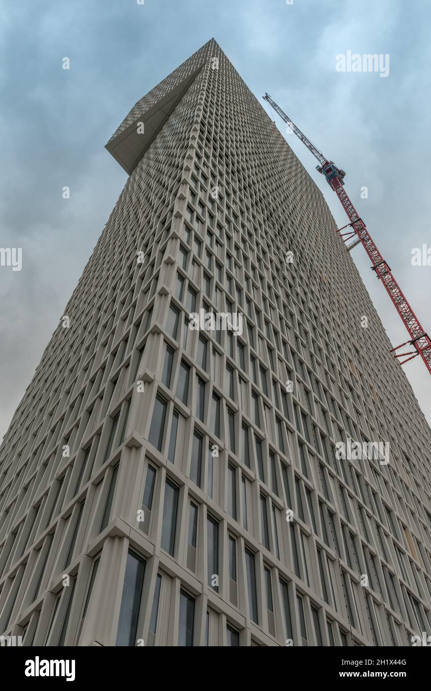 Construction site of the new skyscraper One, Frankfurt am Main, Germany ...