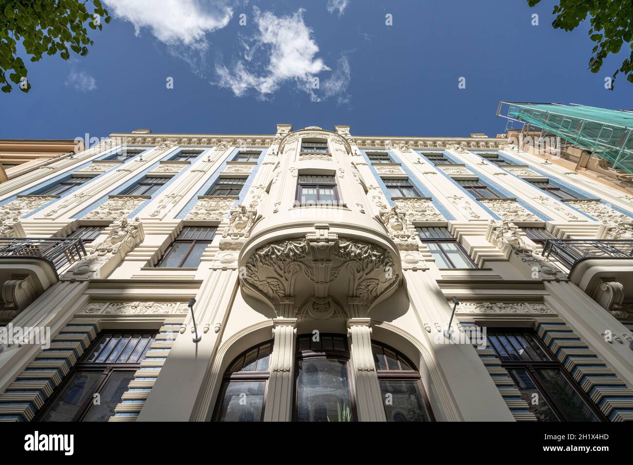 Riga, Latvia. 22 August 2021. some old Art Noveau buildings in the city ...