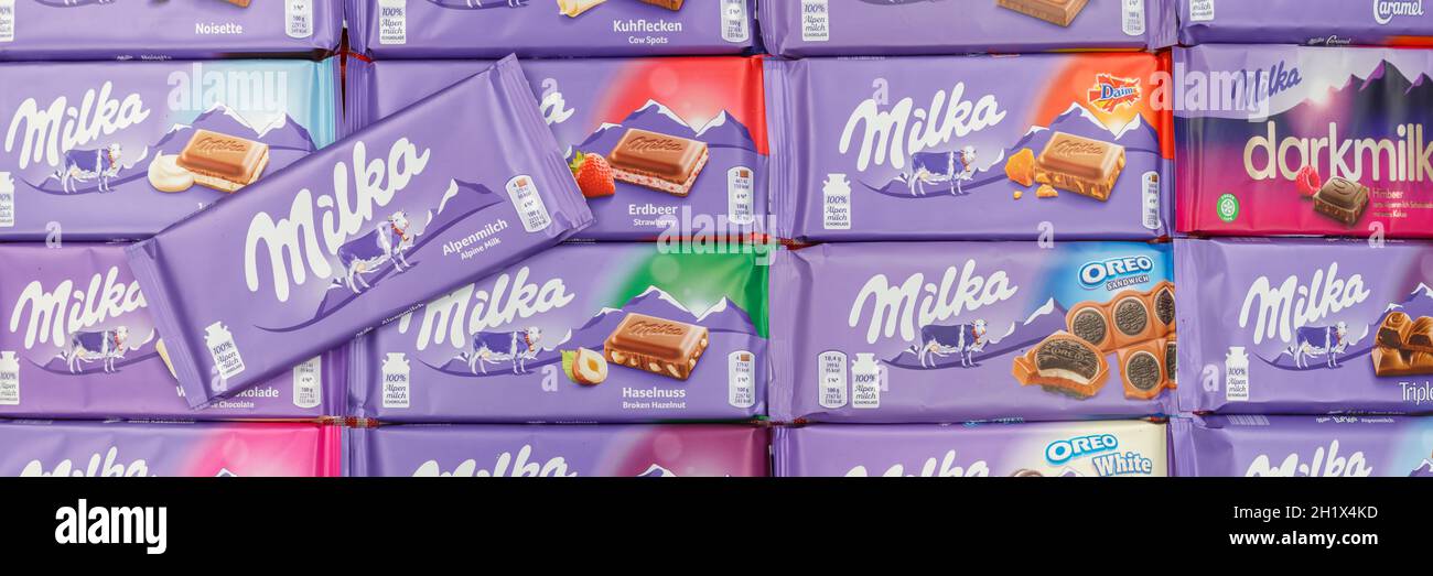Stuttgart, Germany - March 3, 2021: Milka chocolate chocolates ...