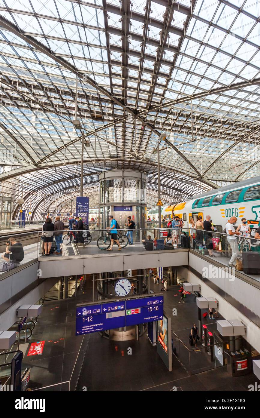 Berlin, Germany - August 20, 2020: Berlin main railway station ...