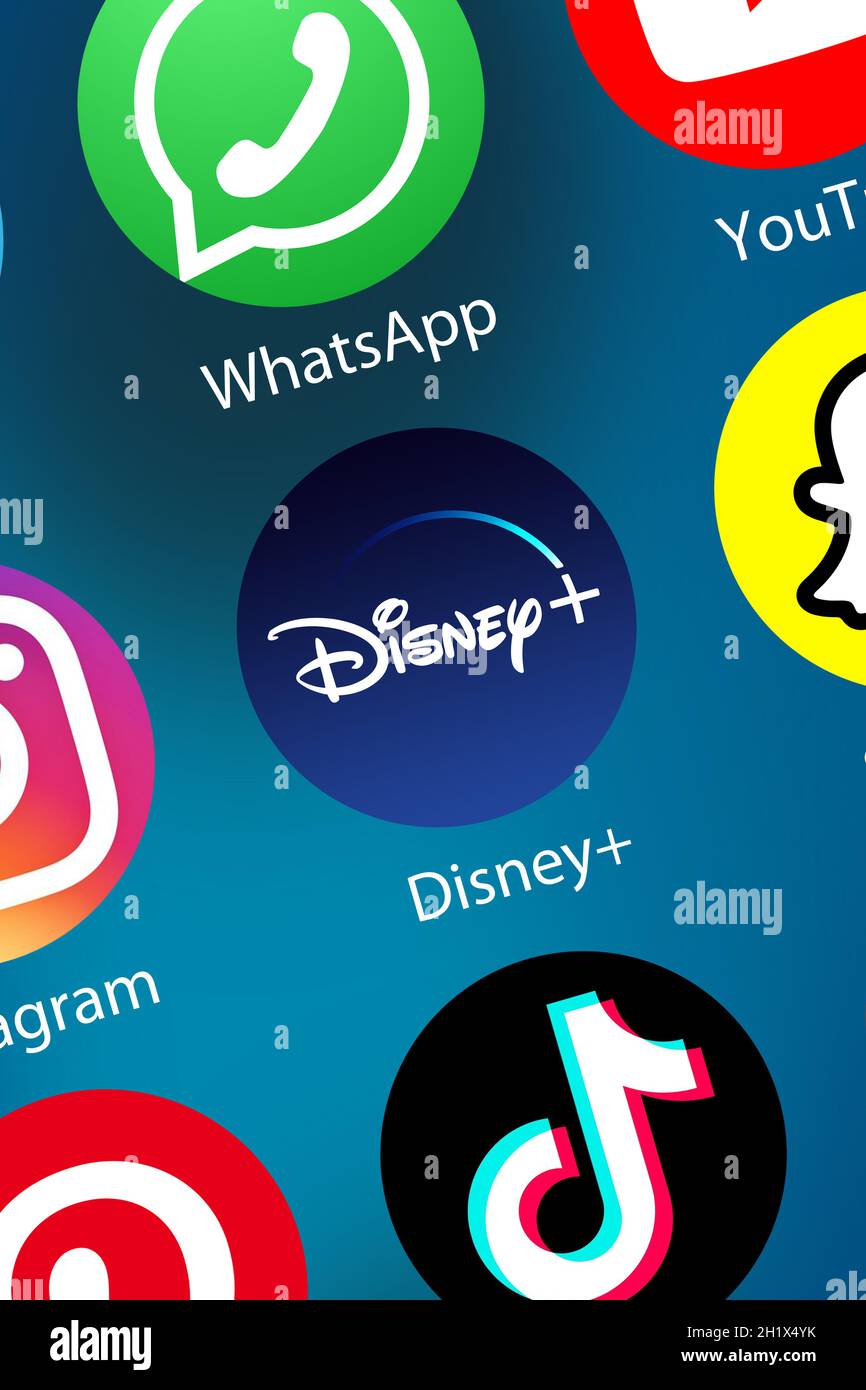 Stuttgart, Germany - April 5, 2021: Disney+ Disney Plus movie Video ...