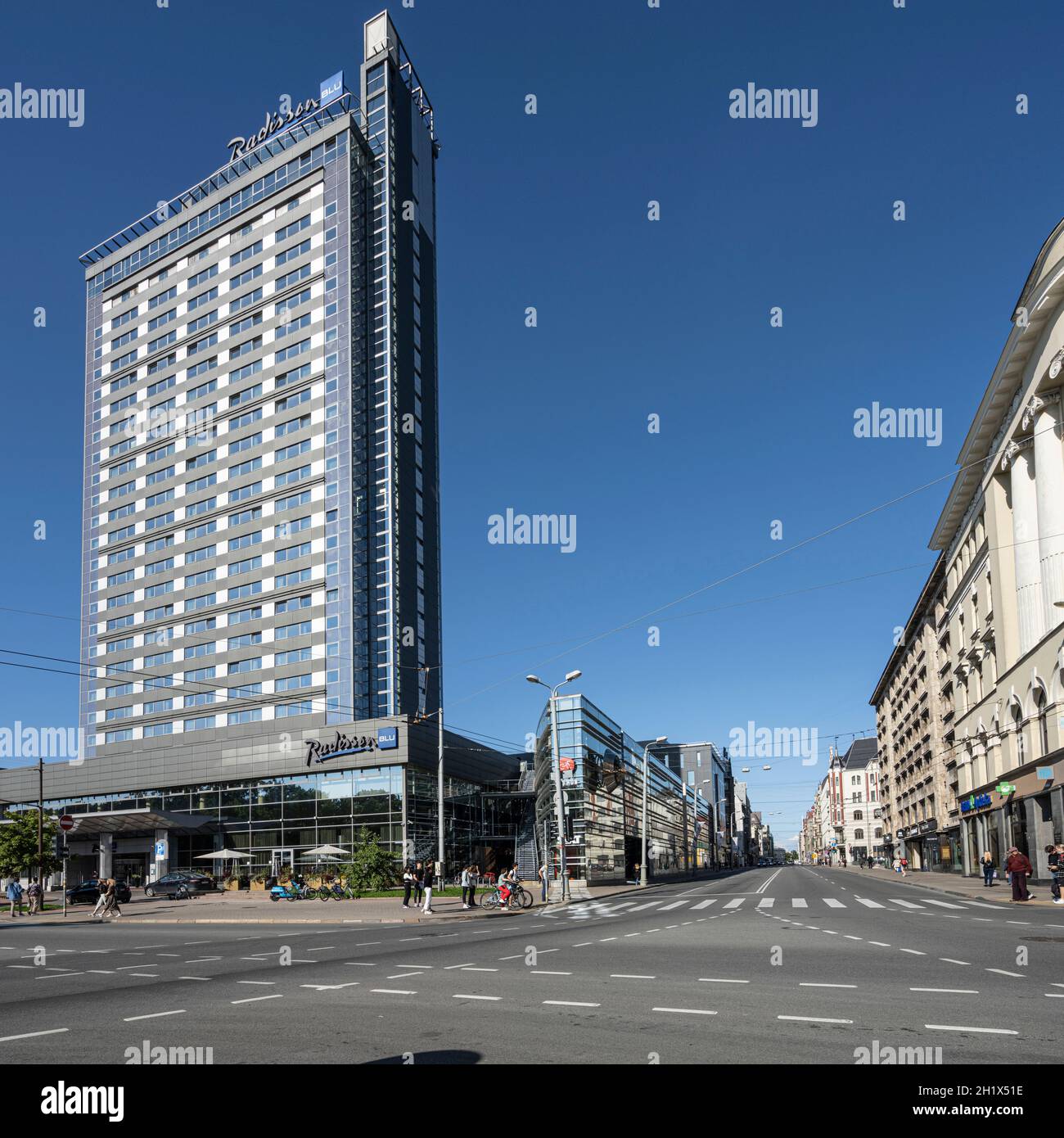 Riga, Latvia. August 2021. A modern skyscraper in the city center Stock ...