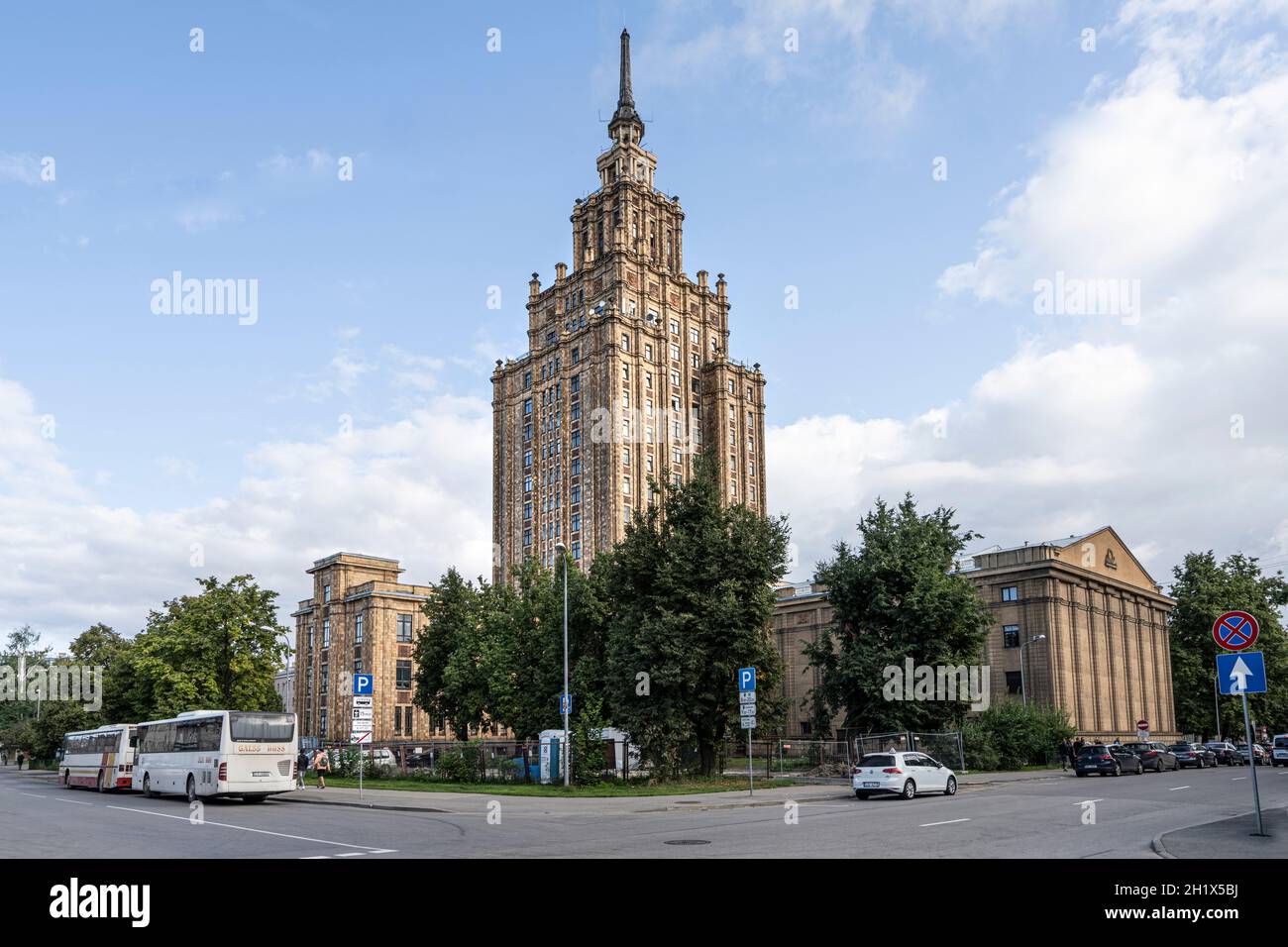 Riga, Latvia. August 2021. panoramic view of the Latvian Academy of ...