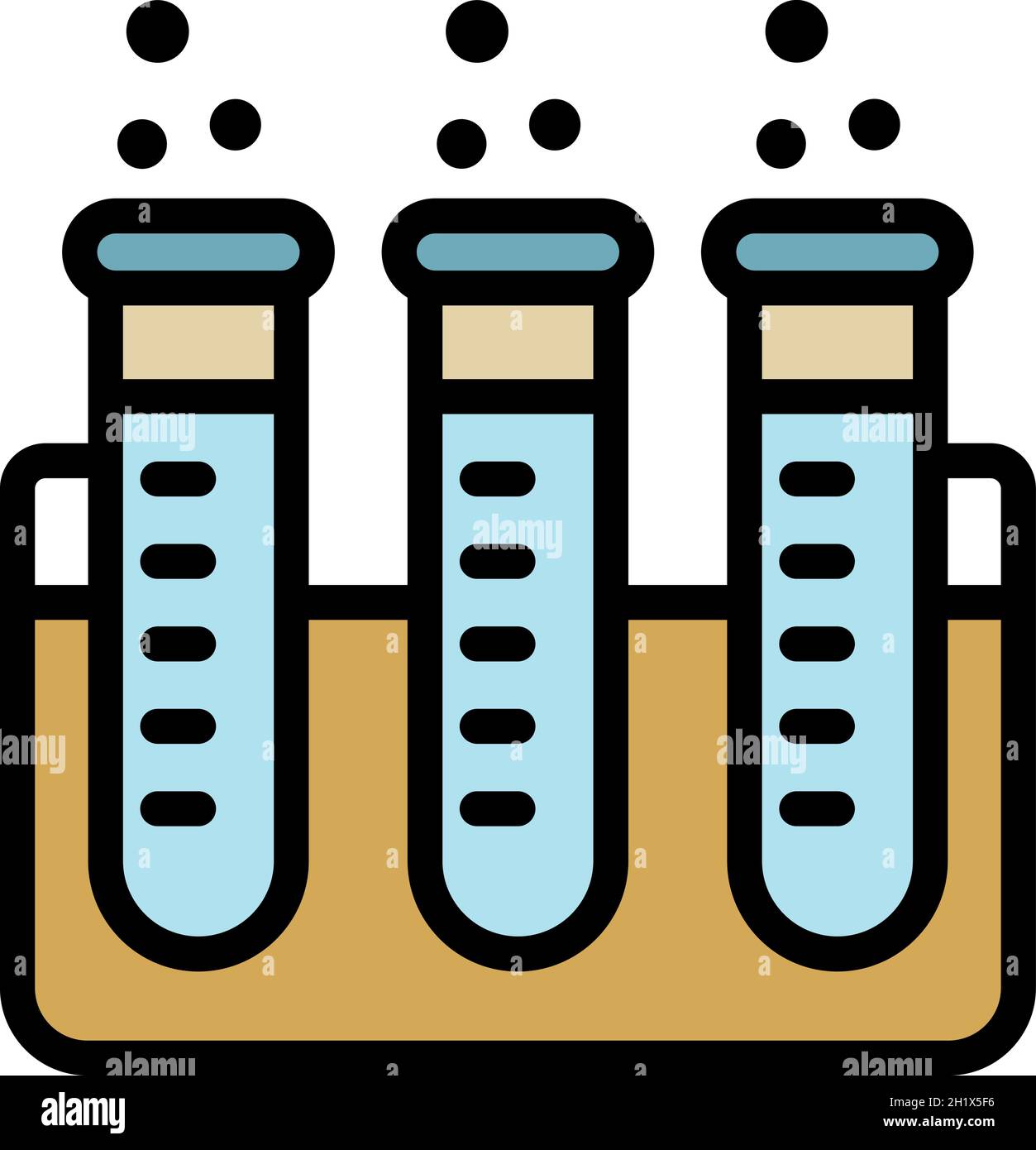 Test tube stand icon. Outline test tube stand vector icon color flat ...