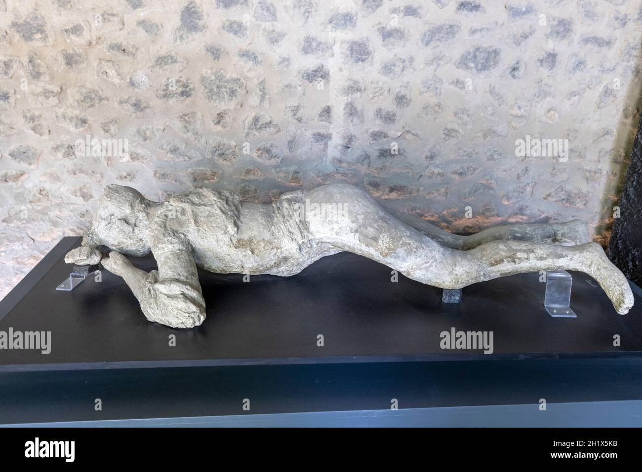 Pompeii, Naples, Italy - June 26, 2021: Plaster cast of human body of ...