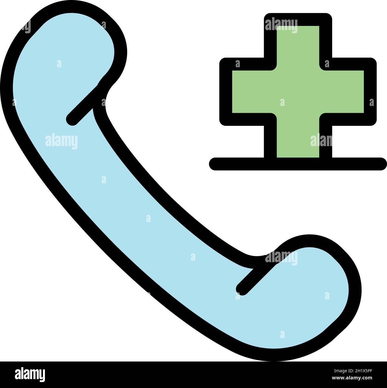 Call medical center icon. Outline call medical center vector icon color ...