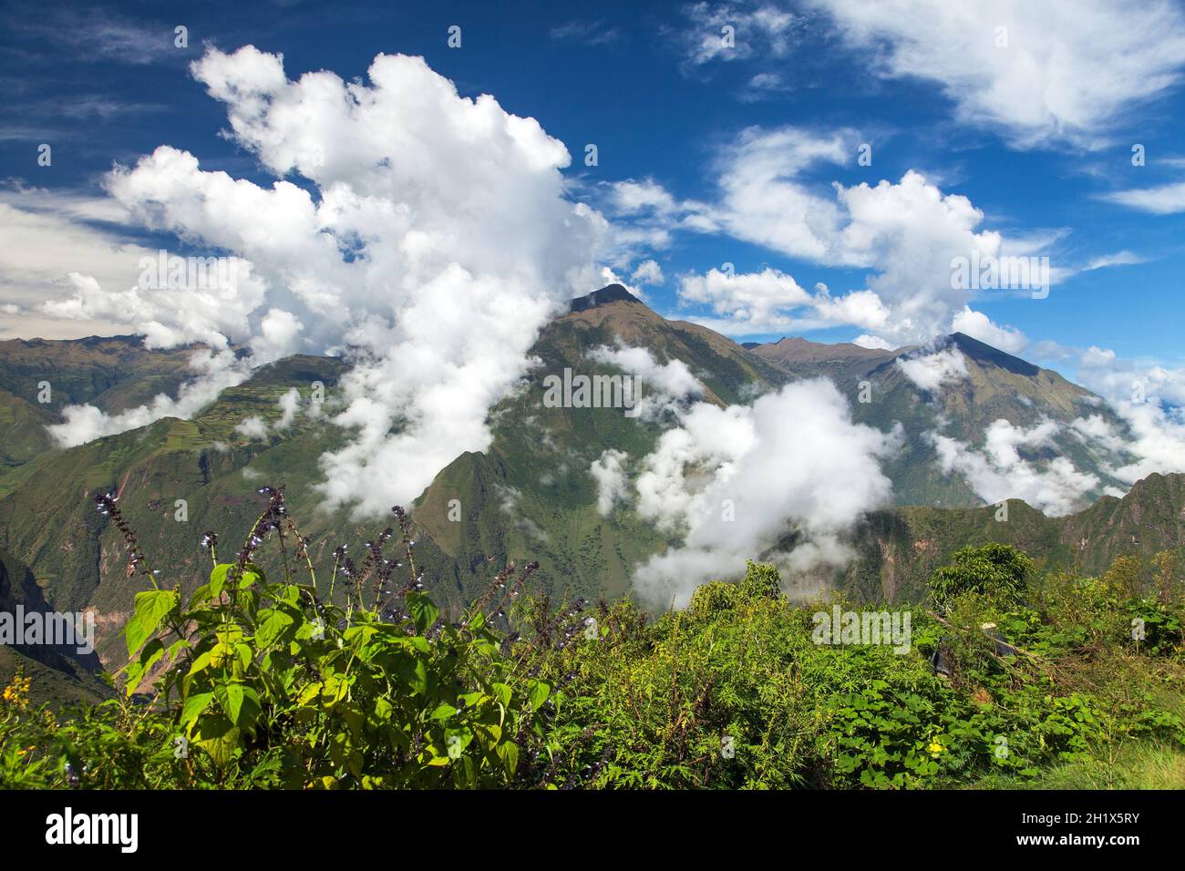 view from Choquequirao trekking trail, Cuzco area, Machu Picchu area ...