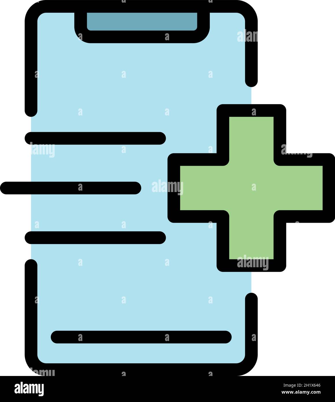 Medical card icon. Outline medical card vector icon color flat isolated ...