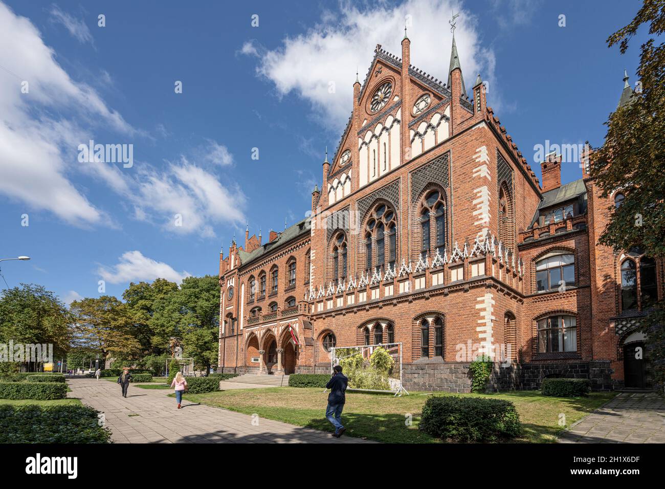 Riga, Latvia. August 2021. the outdoor view of Art Academy of Latvia ...