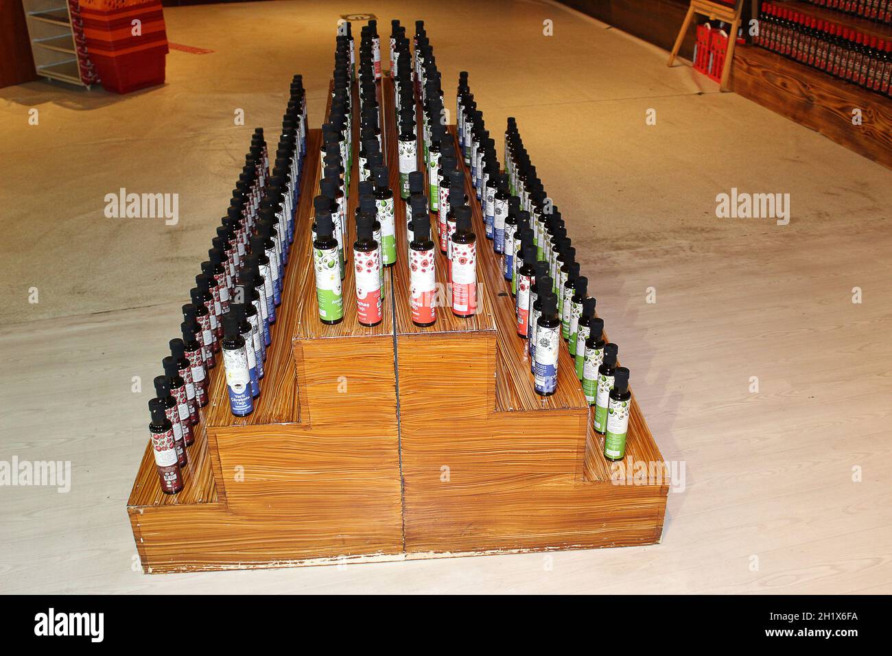 Antalya, Turkey - May 11, 2021: Organic carob syrup and pomegranate ...