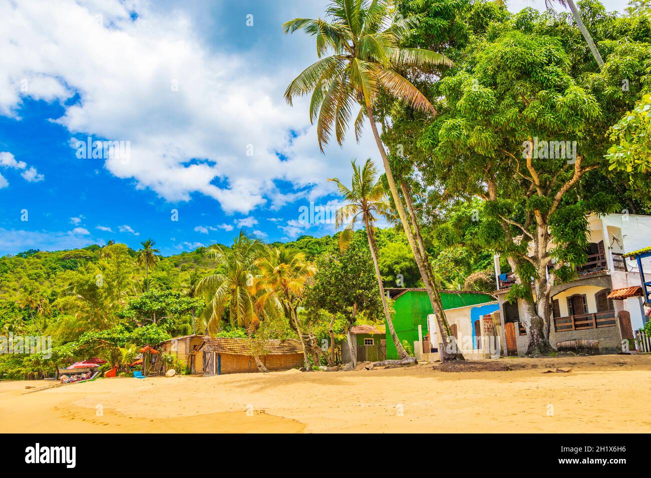 The big tropical island Ilha Grande Praia de Palmas beach in Angra dos ...