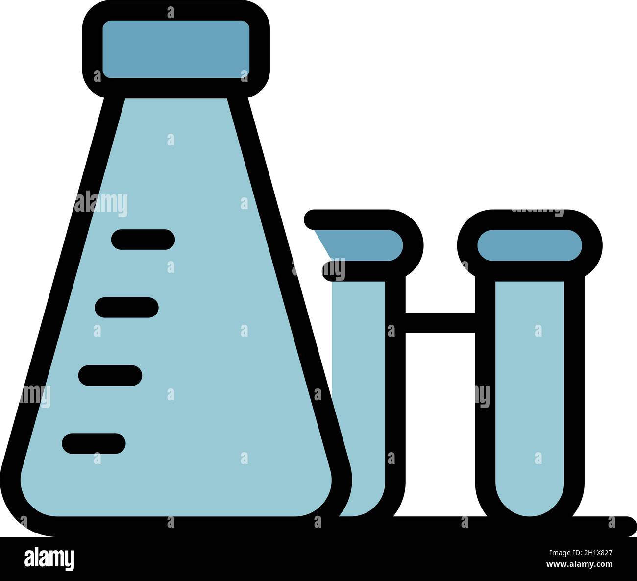 Chemical pots icon. Outline chemical pots vector icon color flat ...