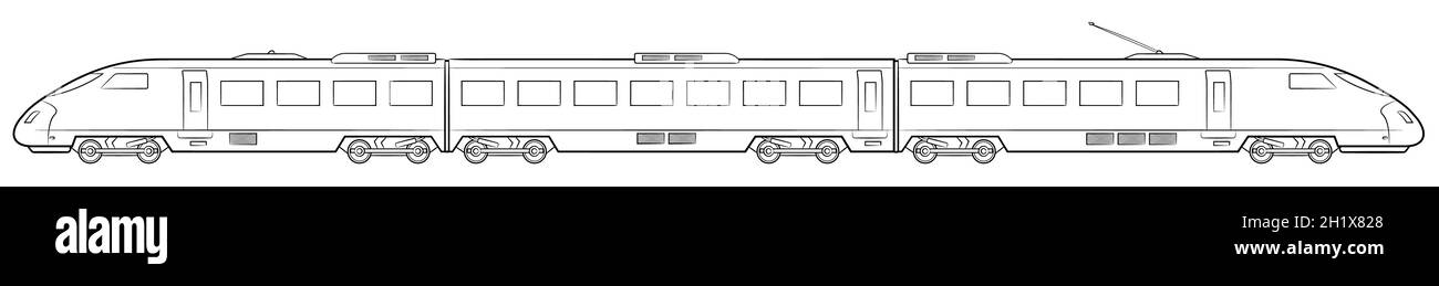 Fast train - illustration of modern electric railway Stock Vector Image ...