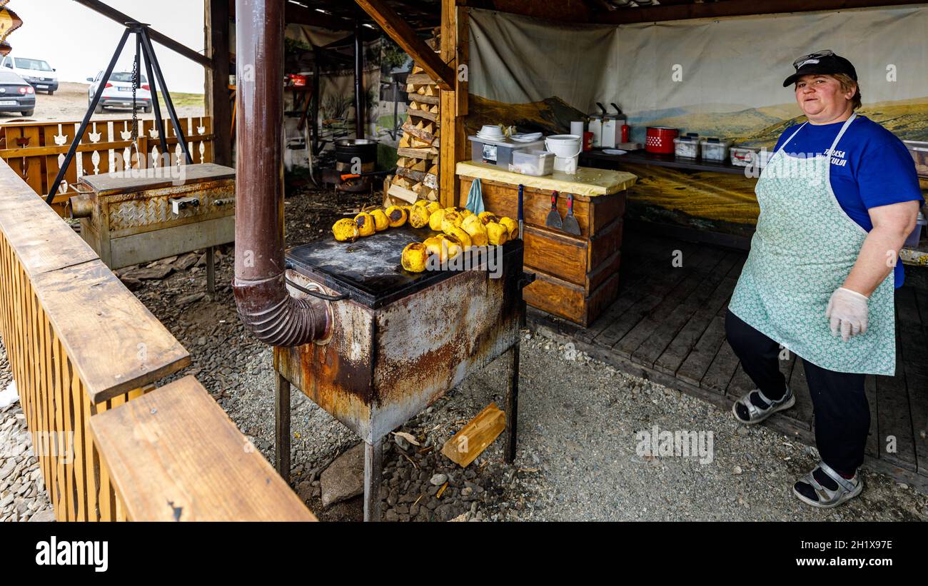 A small restaurant at the Transalpine road in the carpathian mountains ...