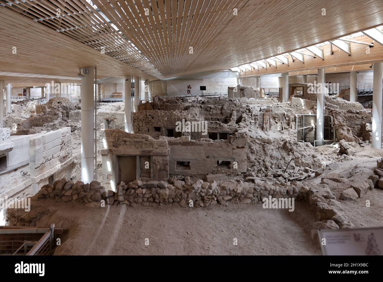 Santorini, Greece - July 01, 2021: Akrotiri, excavation site of a ...