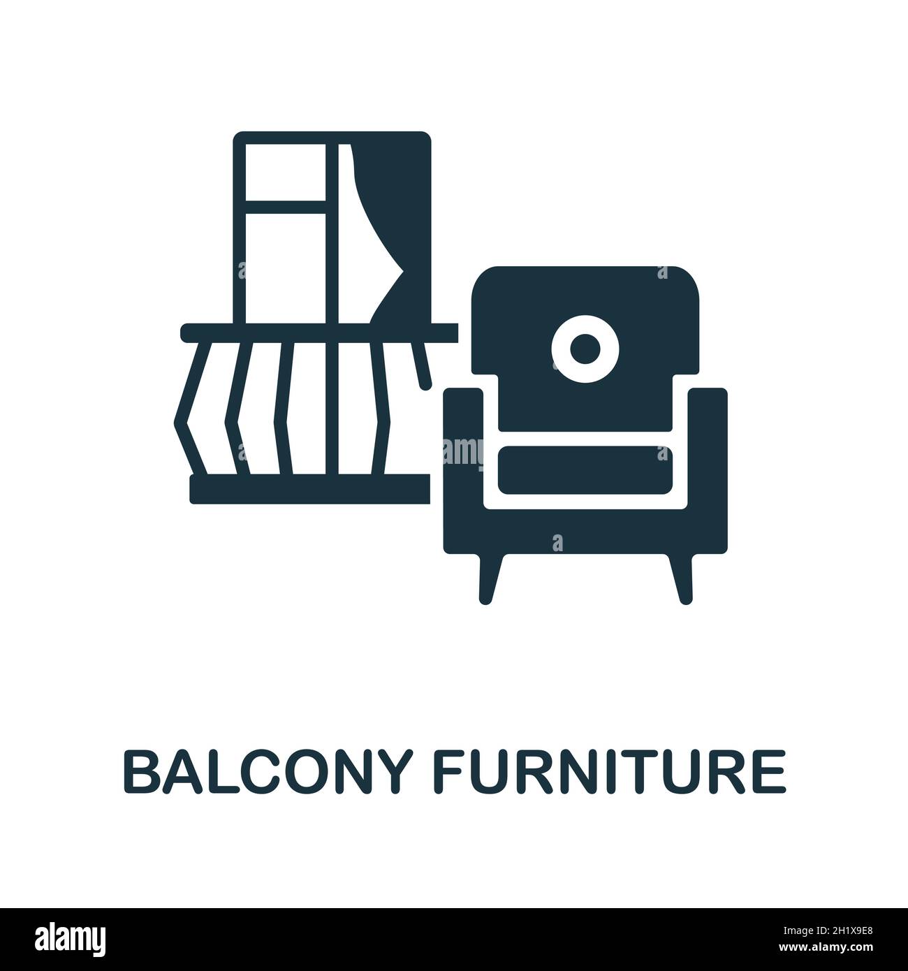 Balcony Furniture icon. Monochrome sign from balcony collection ...