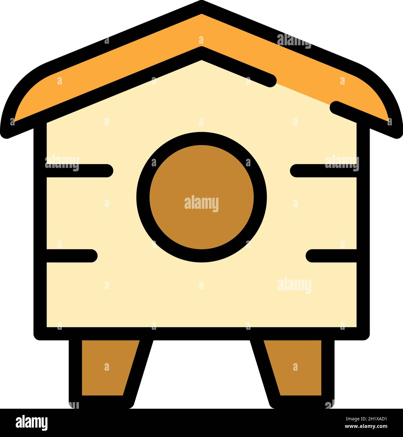 Ground bird house icon. Outline ground bird house vector icon color ...