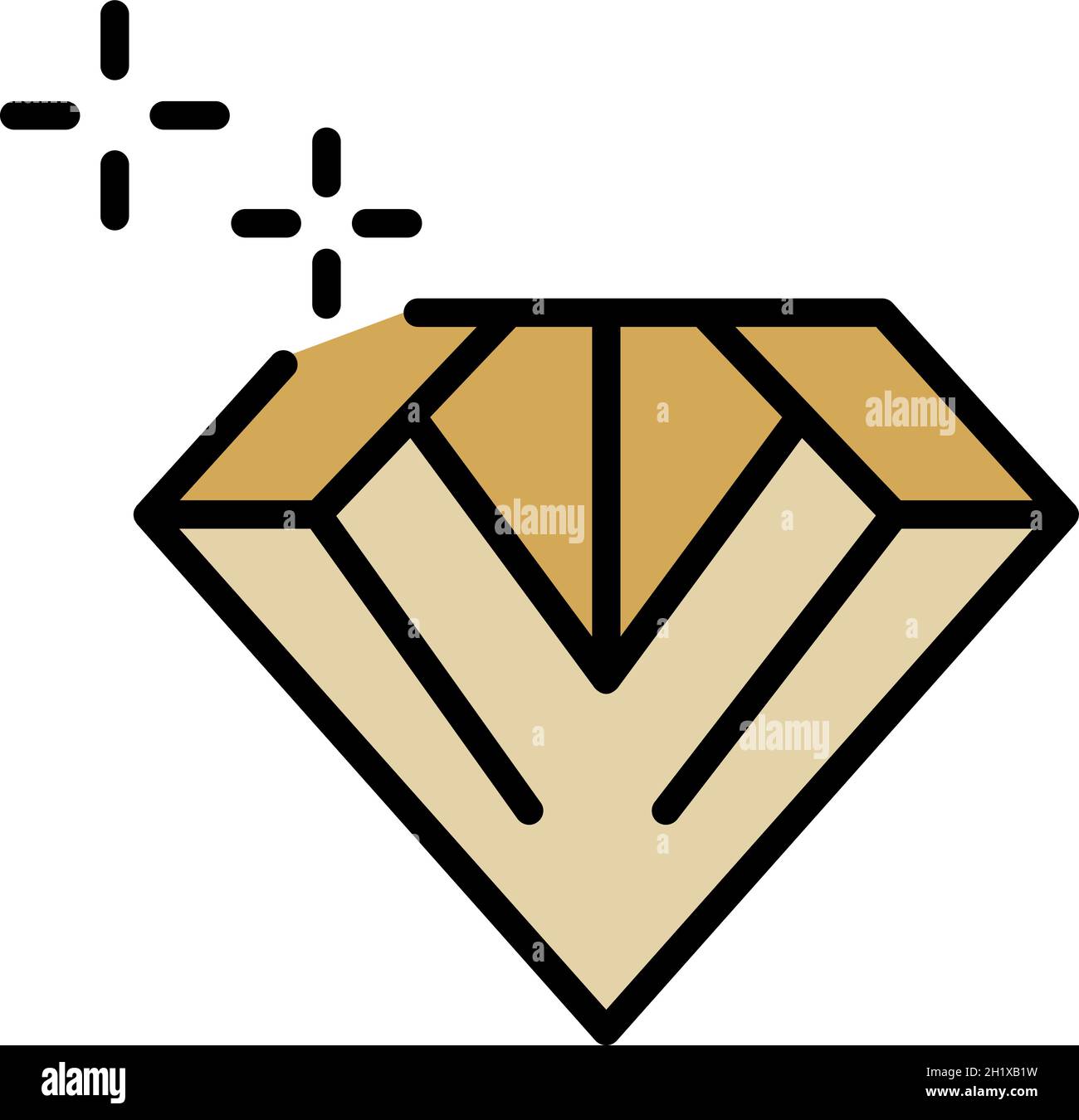 Shine diamond icon. Outline shine diamond vector icon color flat ...