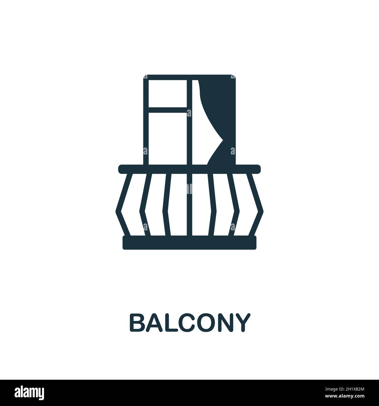 Balcony icon. Monochrome sign from balcony collection. Creative Balcony ...