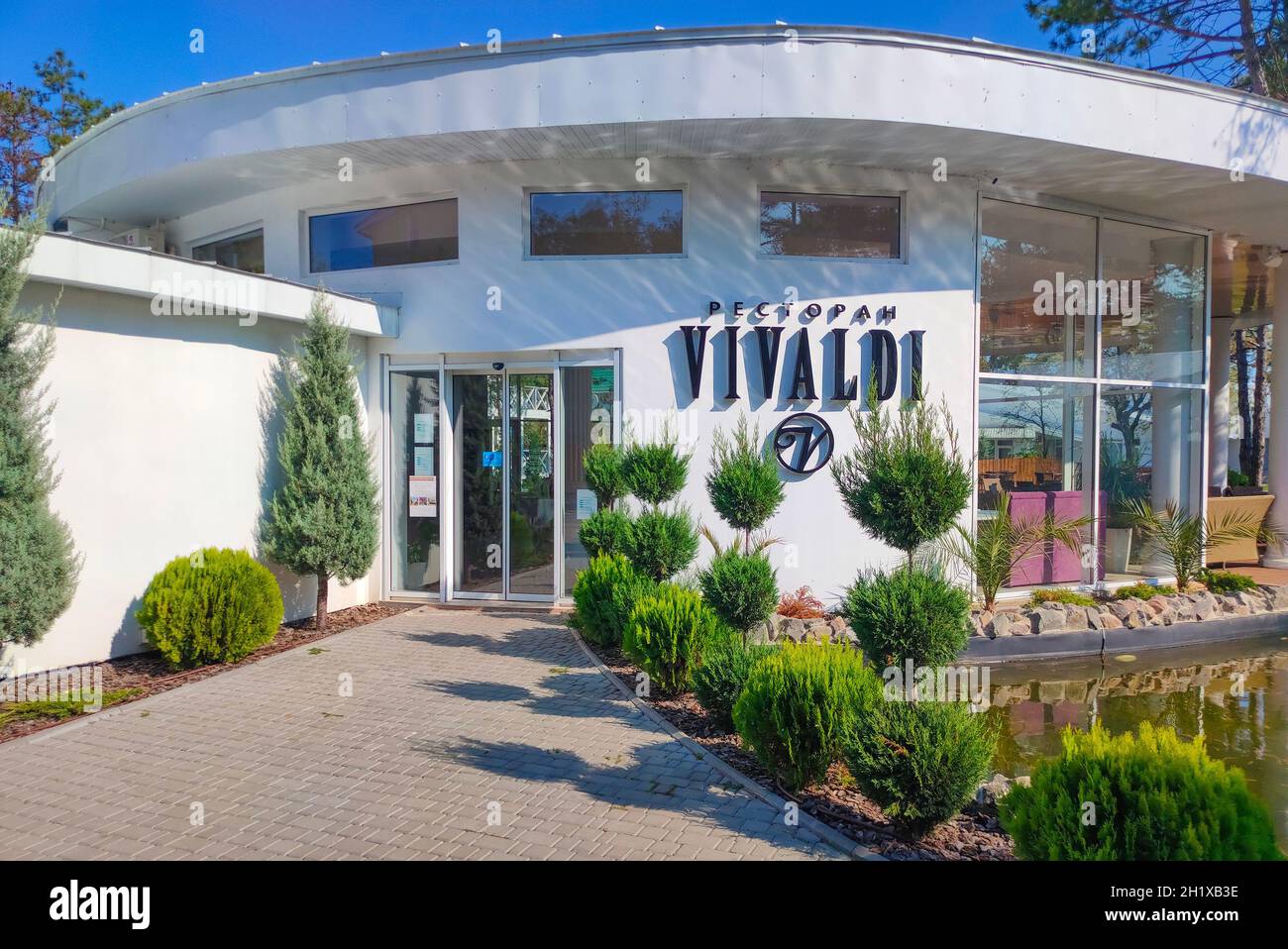 Koblevo, Ukraine - August 22, 2021: Restaurant Vivaldi on the Black Sea ...