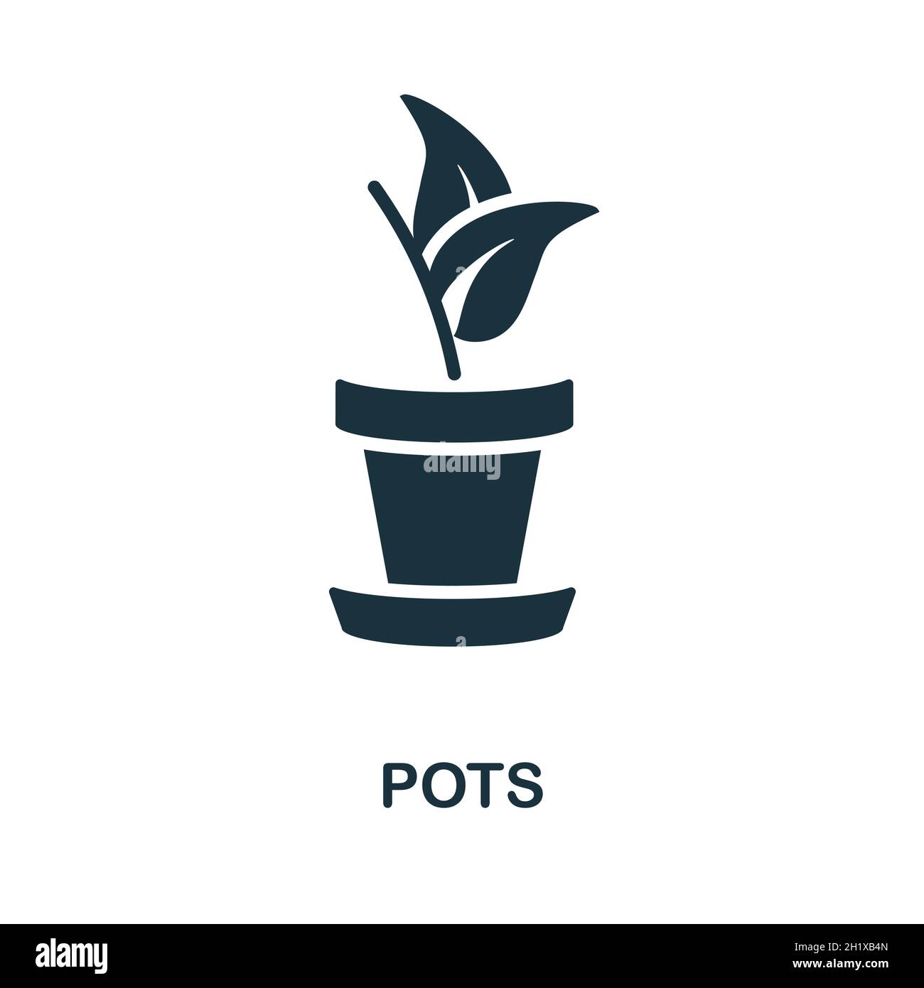 Pots icon. Monochrome sign from balcony collection. Creative Pots icon ...