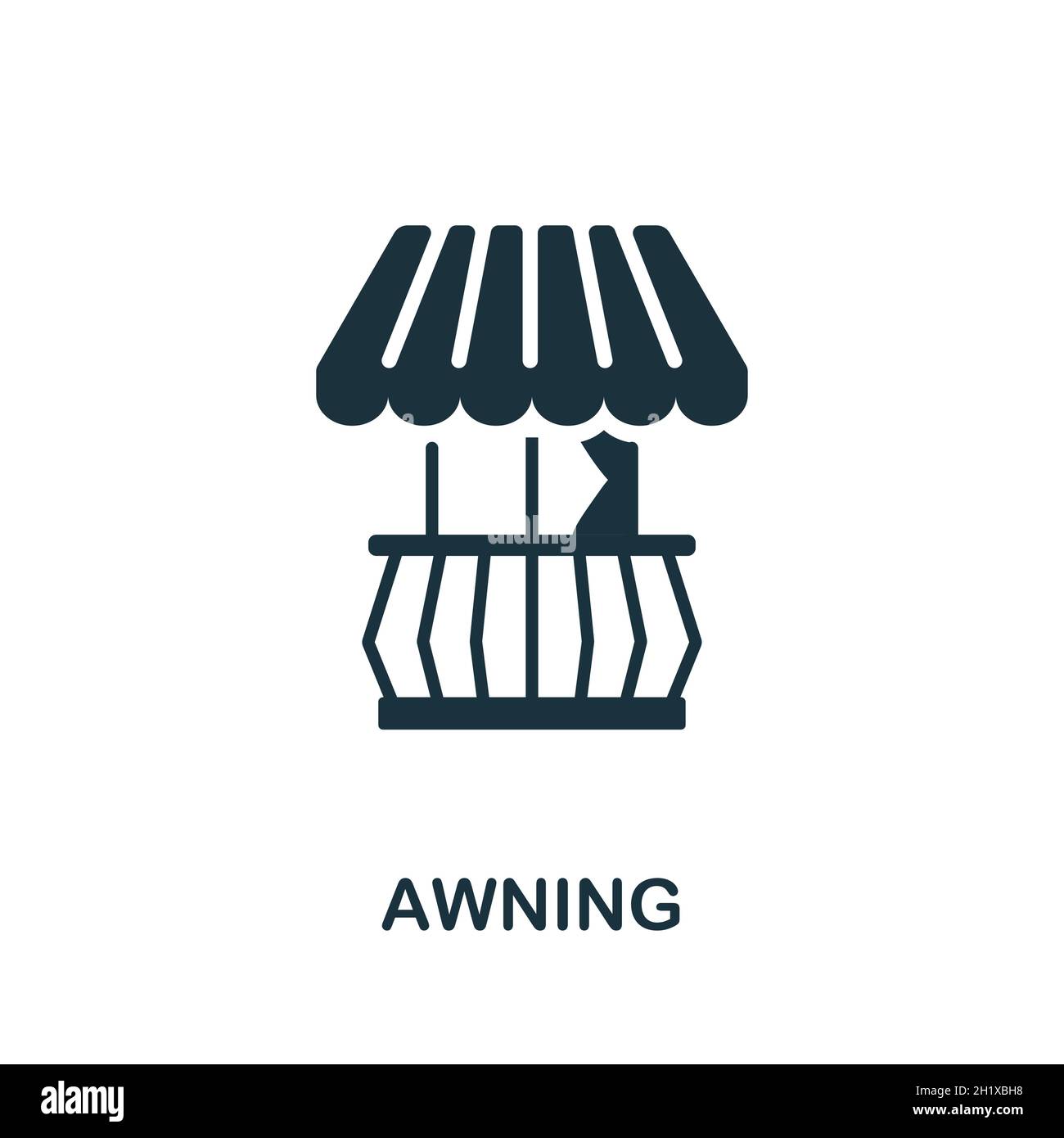 Awning icon. Monochrome sign from balcony collection. Creative Awning ...