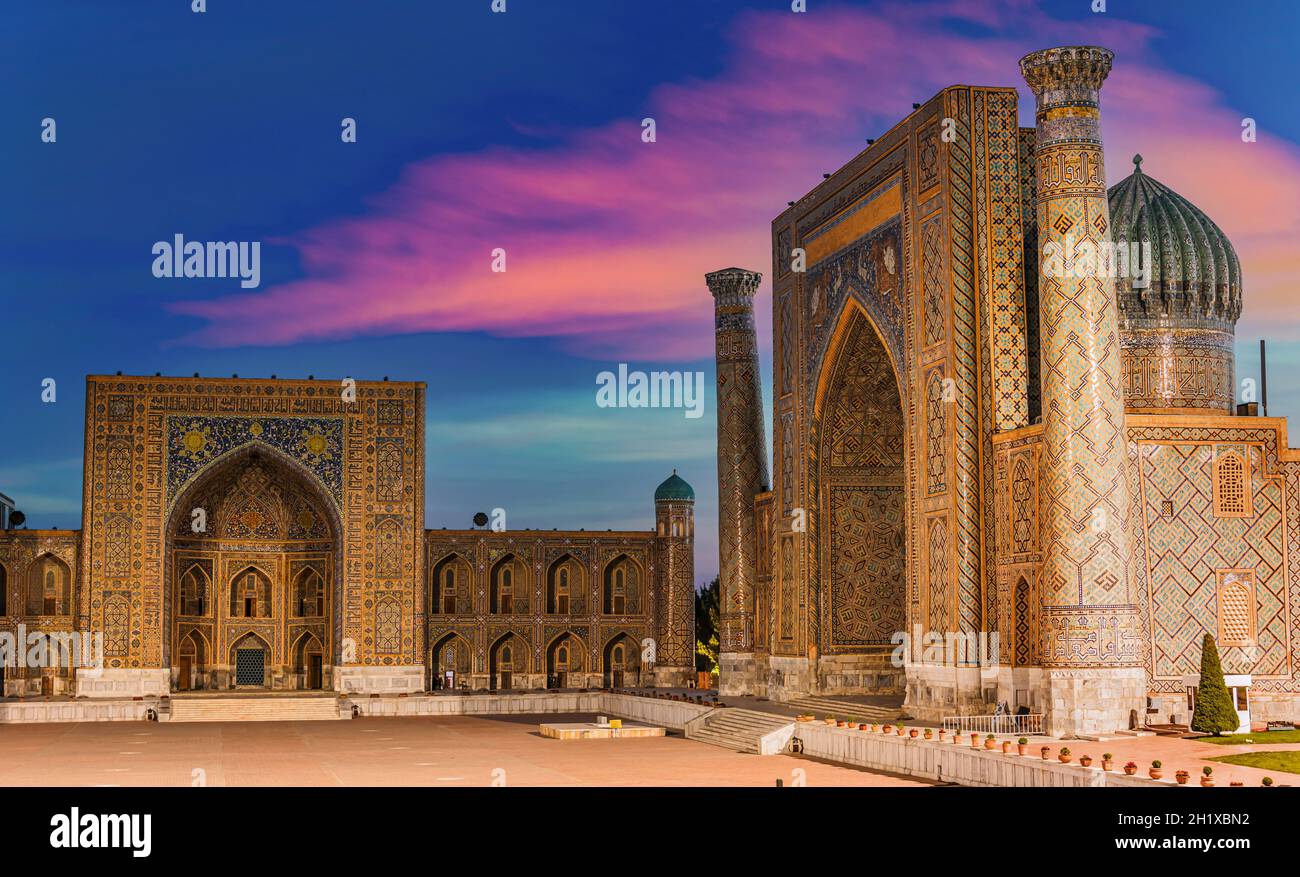 Registan, an old public square in the heart of the ancient city of ...