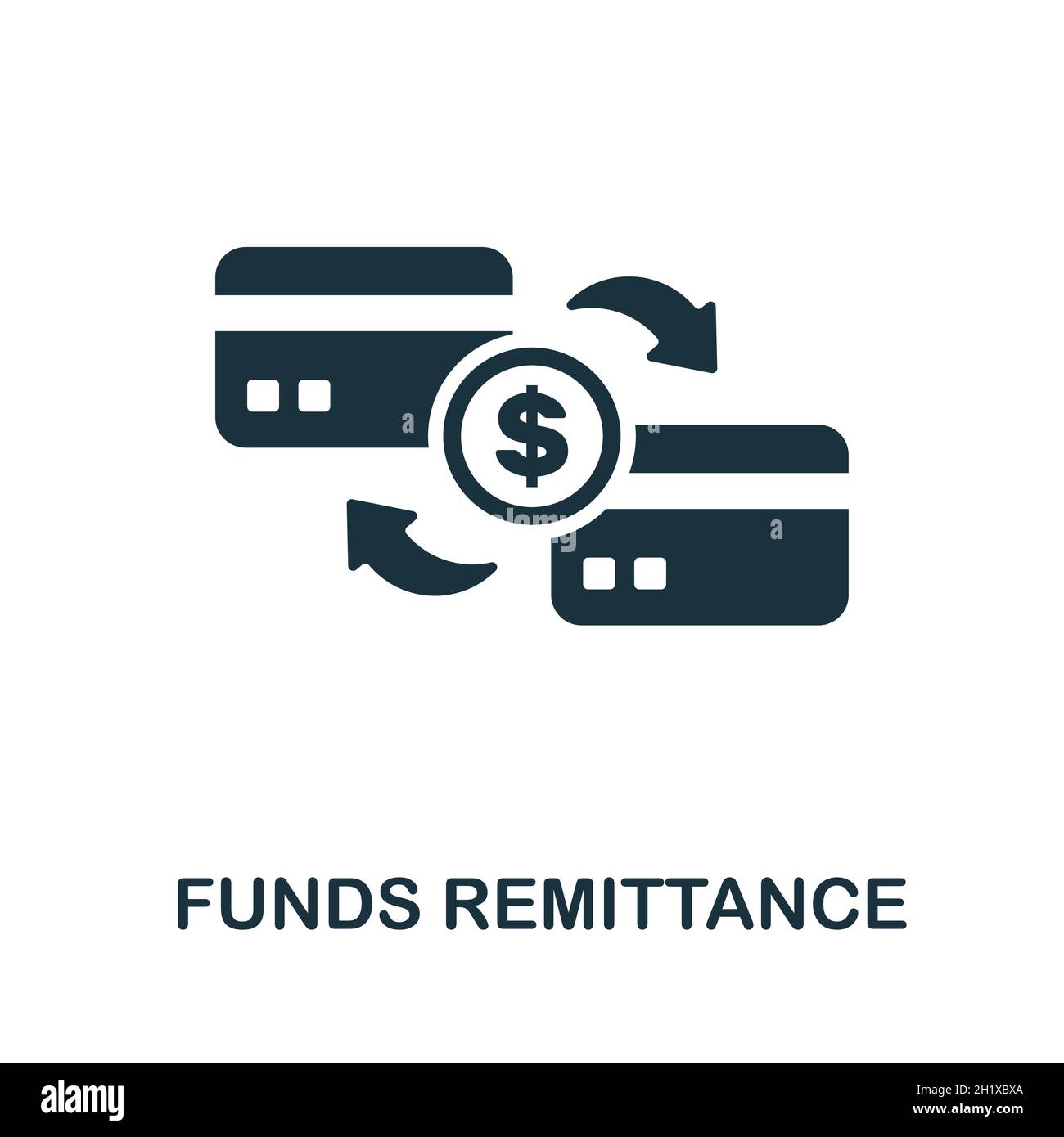 Funds Remittance icon. Monochrome sign from banking operations ...