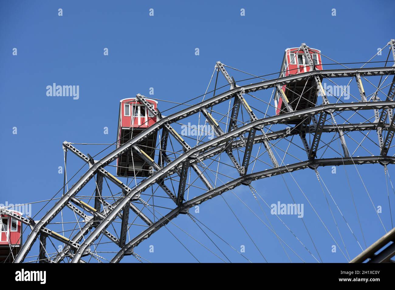 Riesenrad im großen Vergnügungspark "Prater" in Wien, Österreich ...