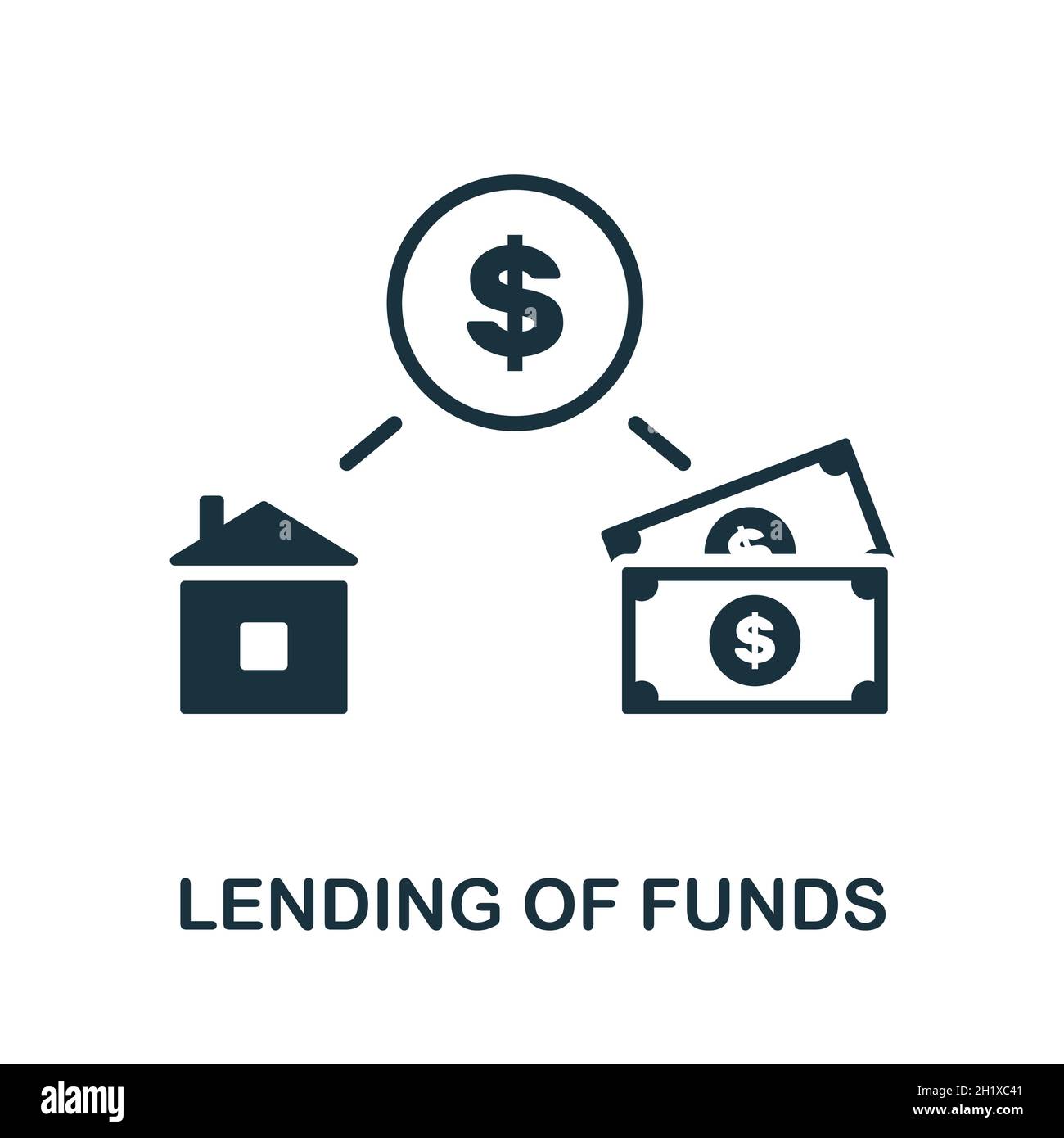 Lending Of Funds icon. Monochrome sign from banking operations ...
