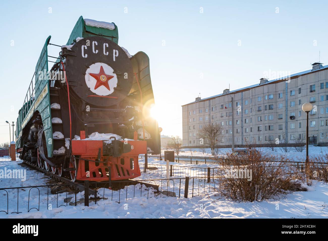 March 03, 2020 Severobaïkalsk, siberia, Russia : The historic train ...
