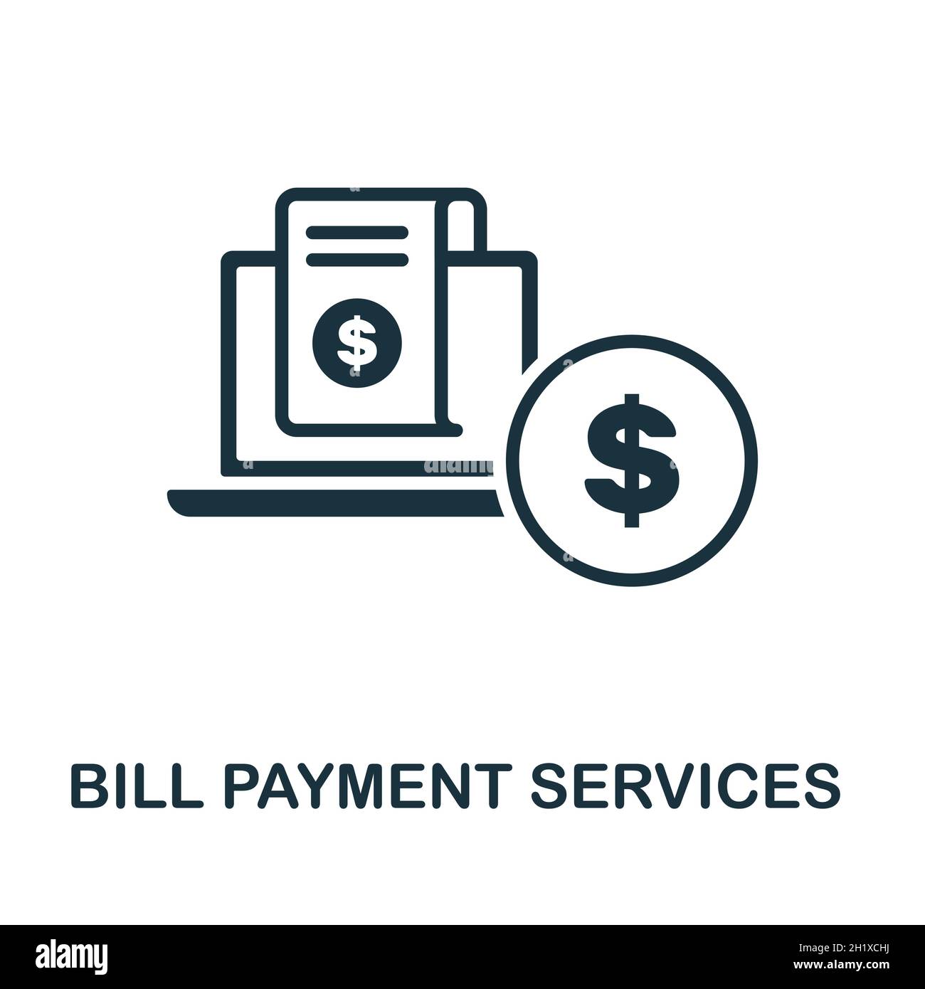 Bill Payment Services icon. Monochrome sign from banking operations ...