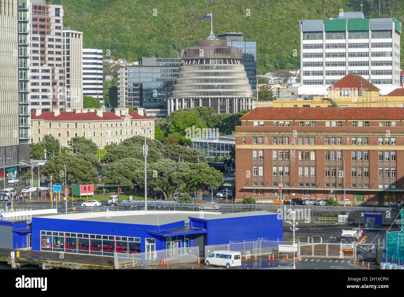 Impression of Wellington, the capital city of New Zealand Stock Photo ...