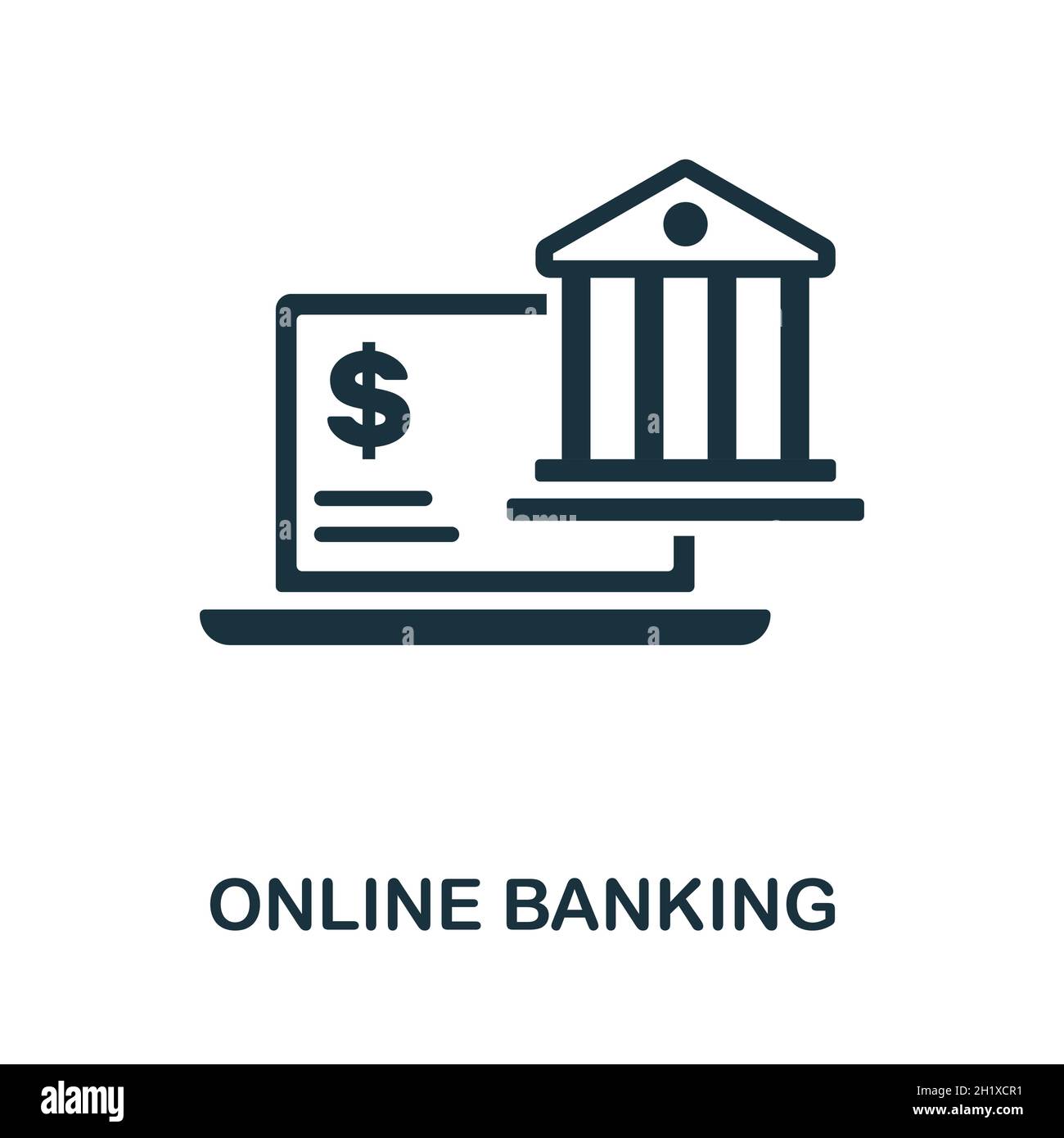Online Banking icon. Monochrome sign from banking operations collection ... Online Banking icon. Monochrome sign from banking operations collection ...
