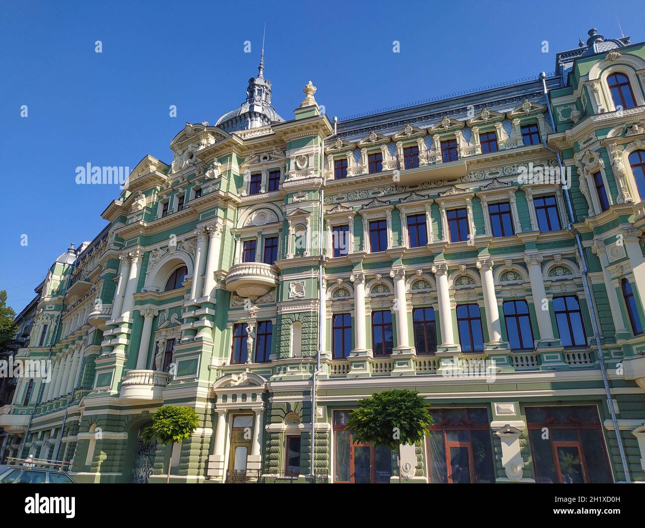 Odessa, Ukraine - August 23, 2021: Old facade building House of Rusov ...