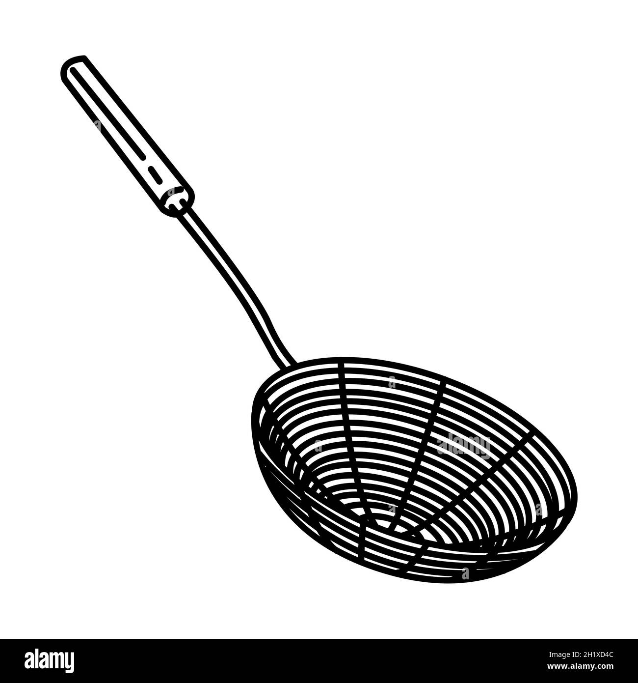 Strainer Part of Cooking Accessories and Equipment Device Hand Drawn ...