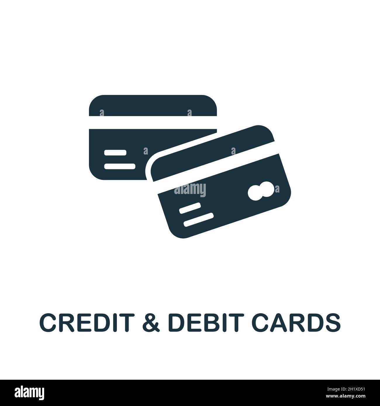 Credit Debit Cards icon. Monochrome sign from banking operations ...