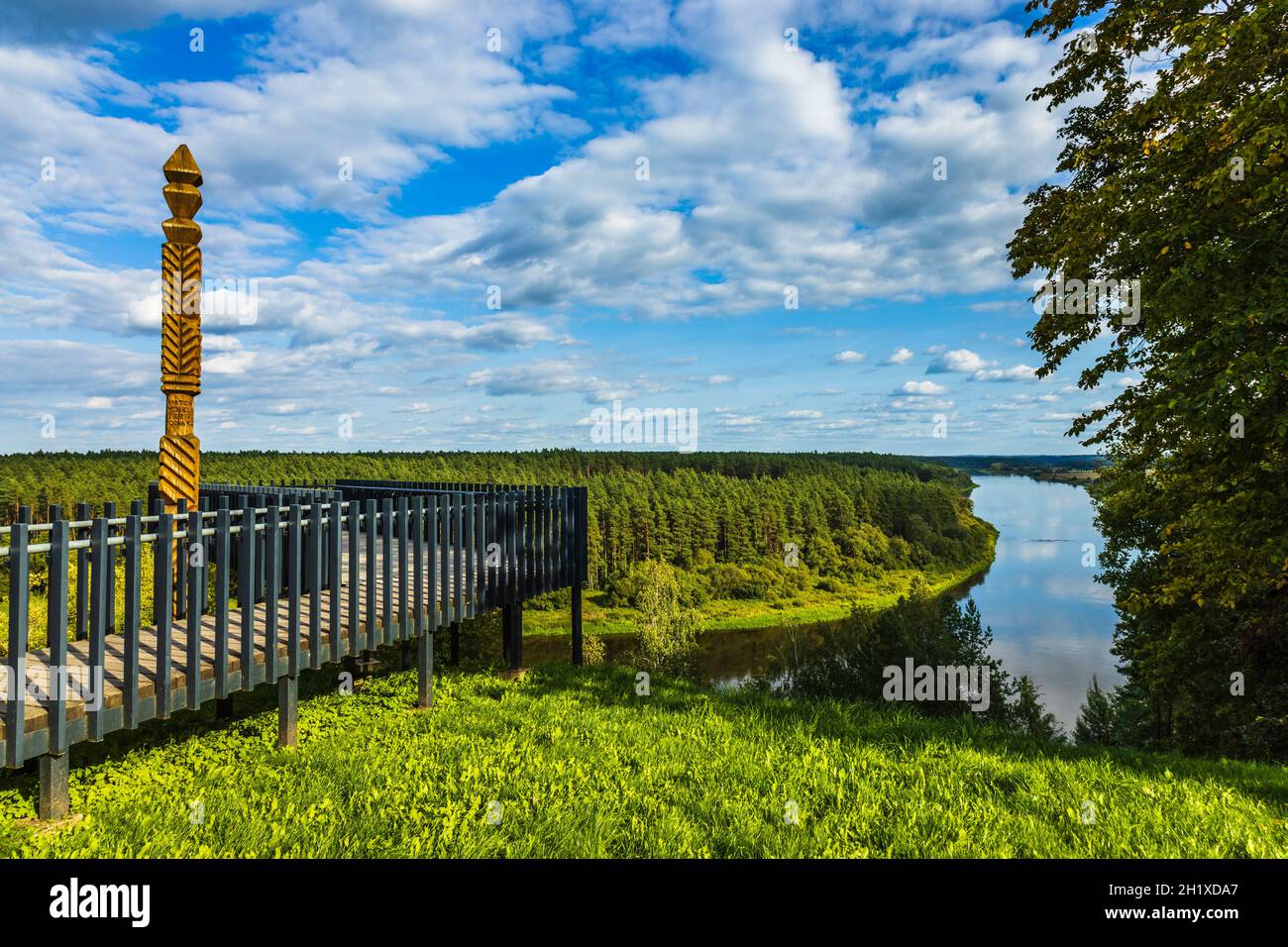 Nemunas River from the Balbieriskis Observation Deck, in Lithuania ...