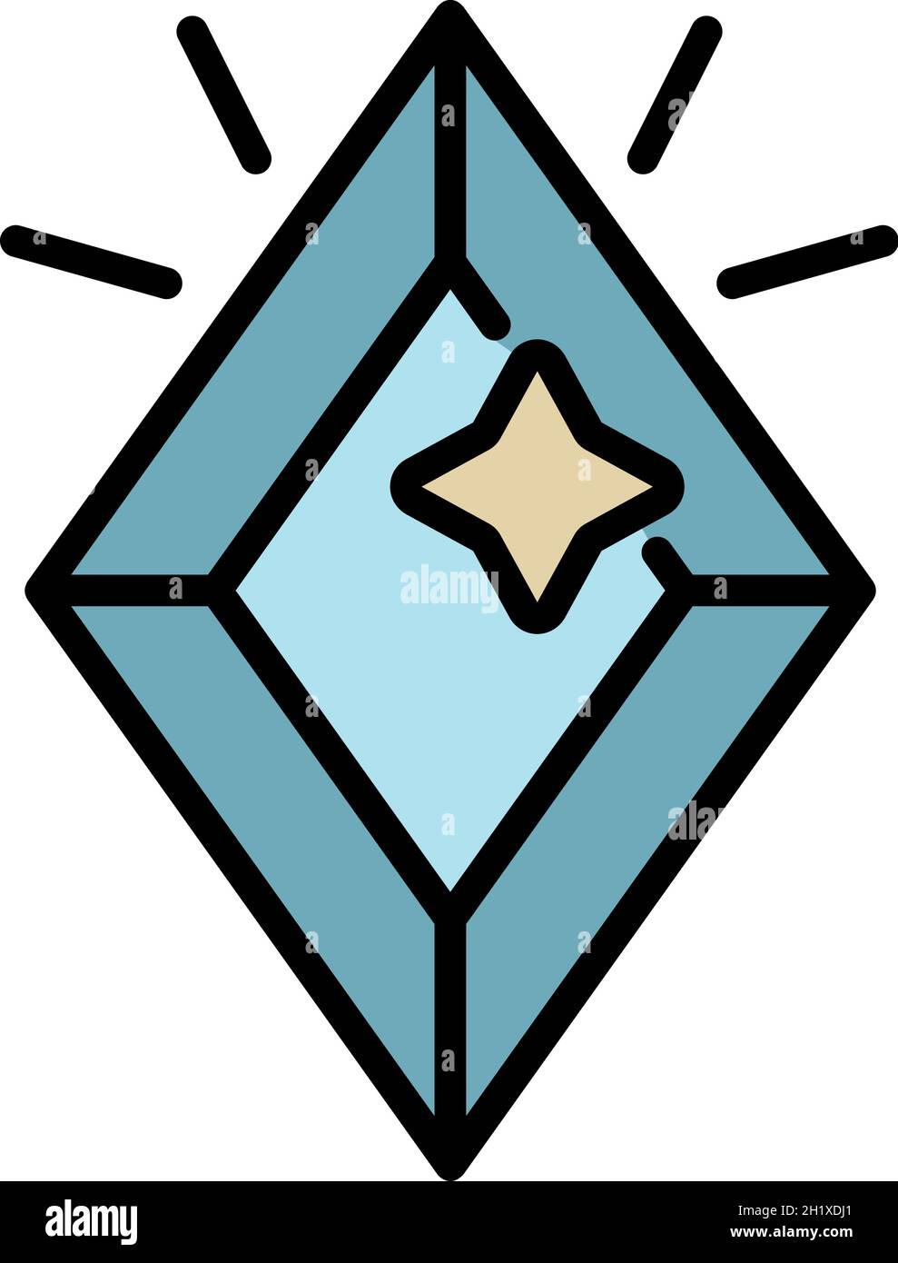 Rich jewel icon. Outline rich jewel vector icon color flat isolated ...