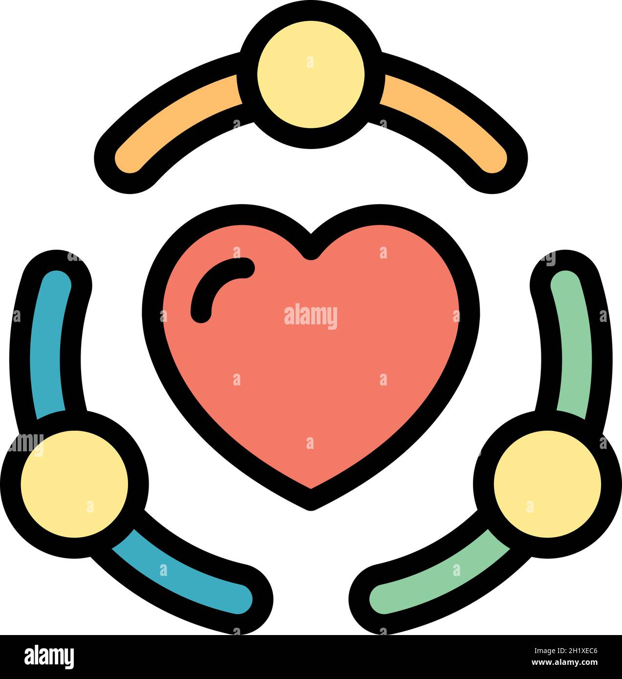 True friendship icon. Outline true friendship vector icon color flat ...