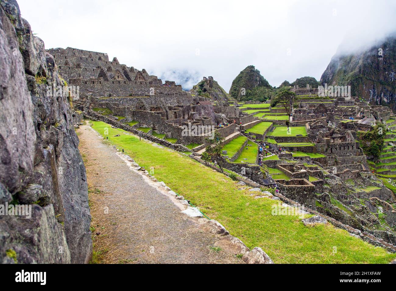 Machu Picchu, panoramic view of peruvian incan town, unesco world ...