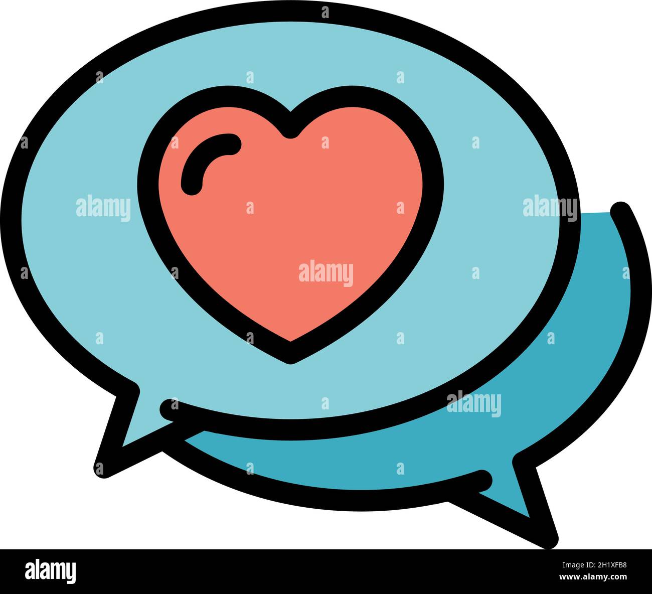 Friends chat icon. Outline friends chat vector icon color flat isolated ...